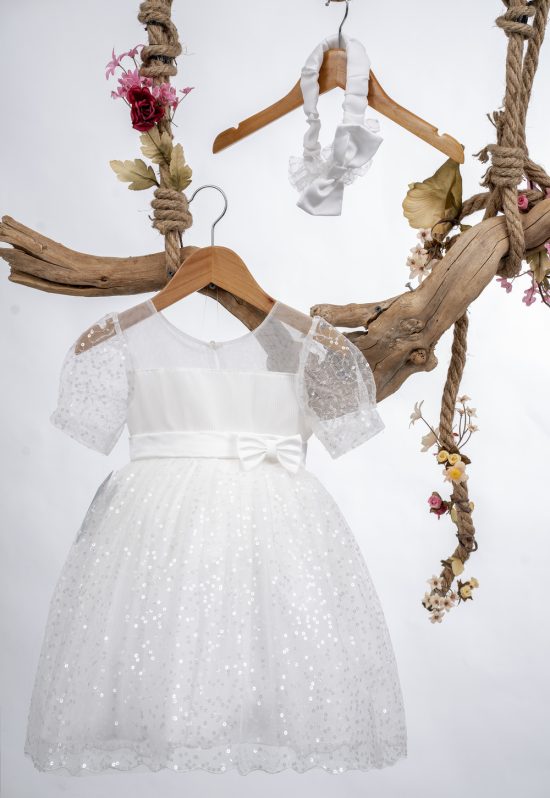 Βαπτιστικό Φόρεμα για κορίτσι Λευκό Κ141 Mak Baby | La Vie en Rose